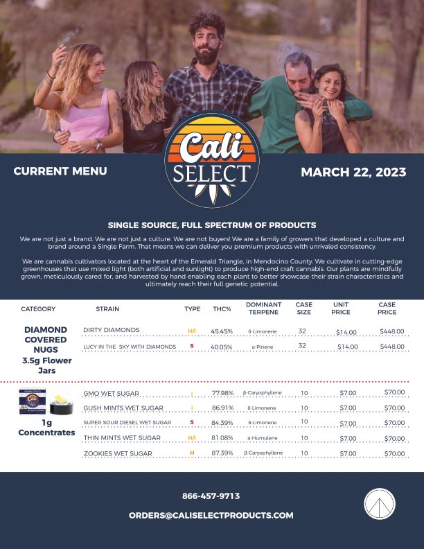 Menu - Cali Select